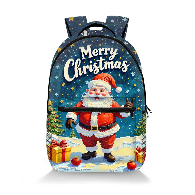 Luxury Santa Claus Merry Christmas student Bookbag Notebook Backpacks ...