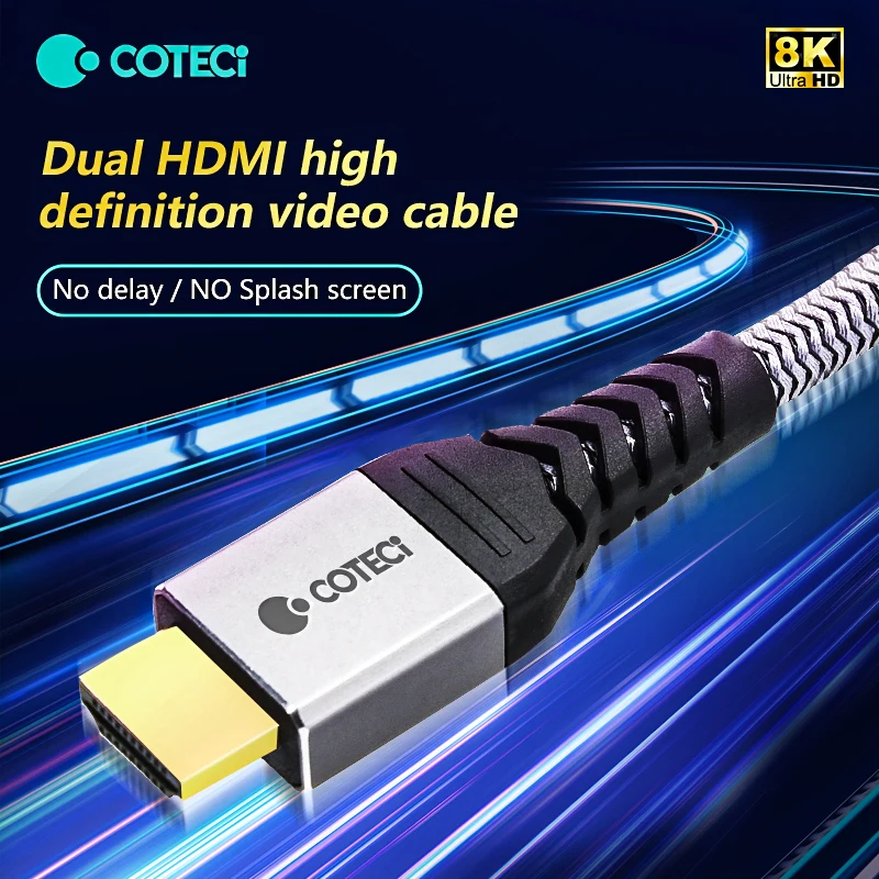 COTECI 8K HDMI 2.1 Cable 8k 120hz 4k 60hz UHD HDR 48Gbps HDMI Cable 5M ...