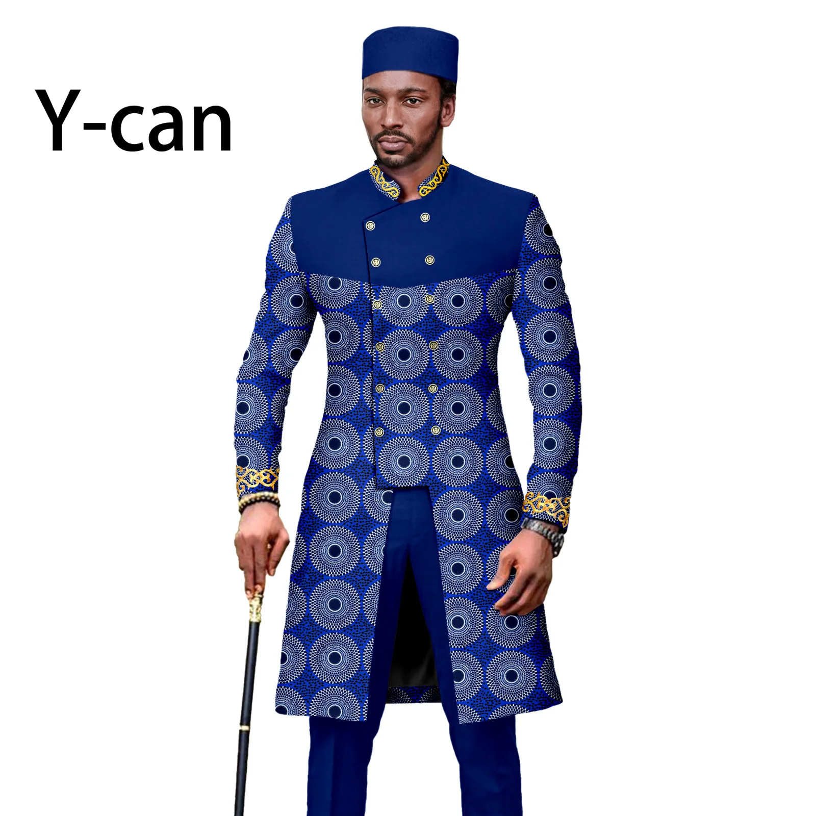 African-Men-Suit-Dashiki-Print-Tuxedo-for-Wedding-3-PCS-Set-Slim-Fit ...