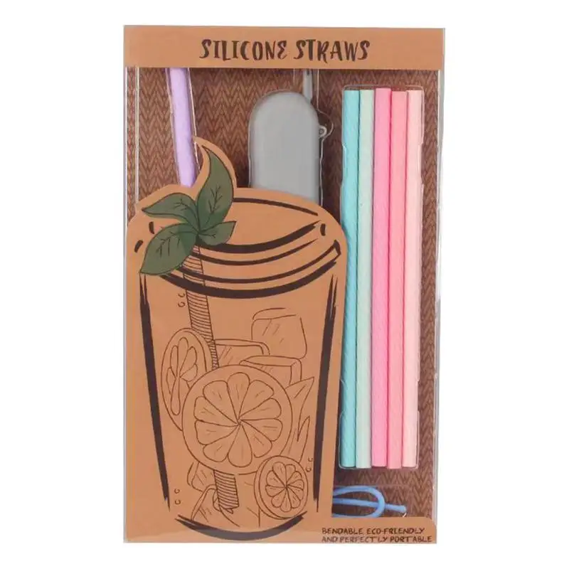 Reusable-Silicone-Straws-Reusable-Drinking-Straws-Kit-Colorful-Drinking ...