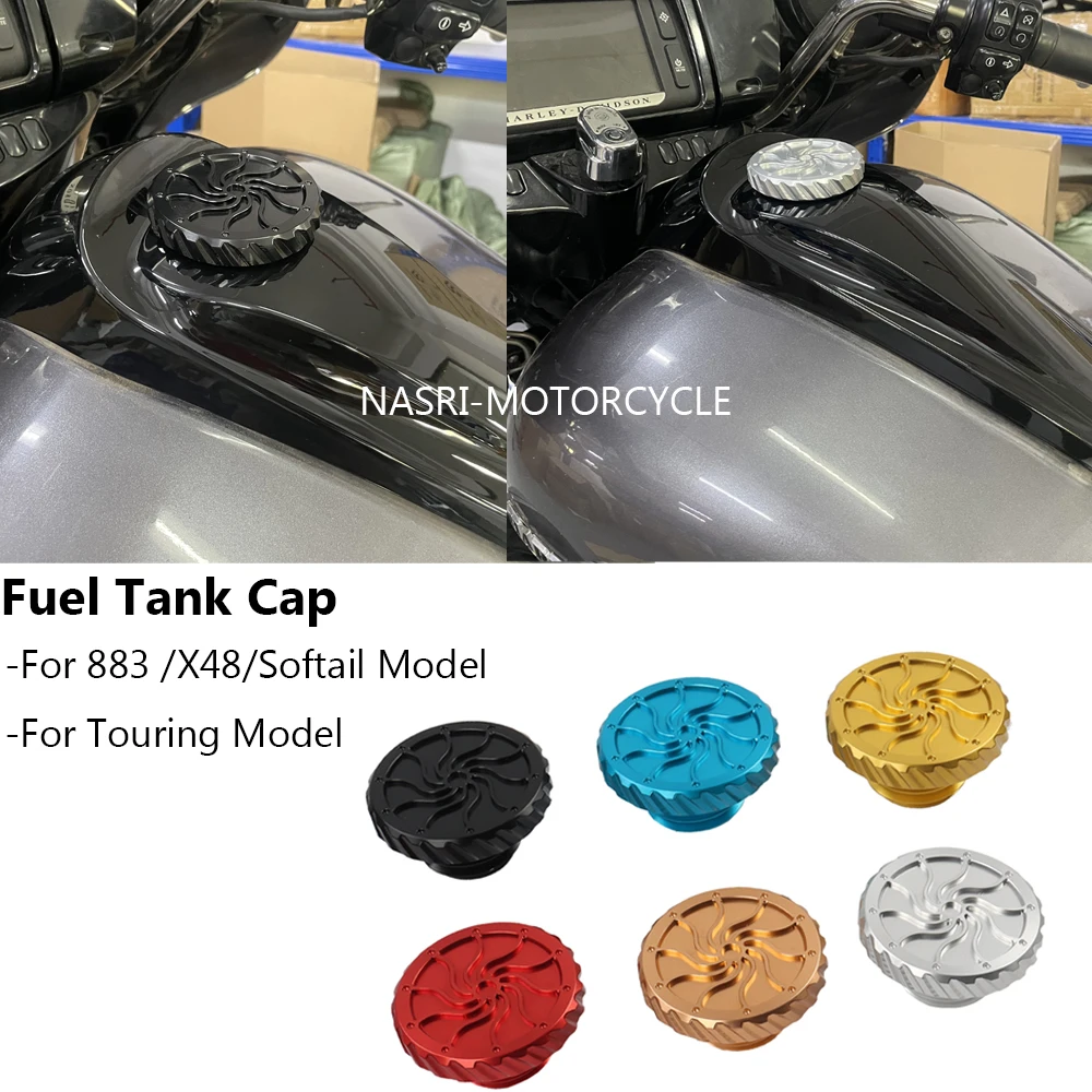 Motorcycle-Aluminum-Fuel-Tank-Cap-Oil-Tank-Gas-Cover-For-Harley ...