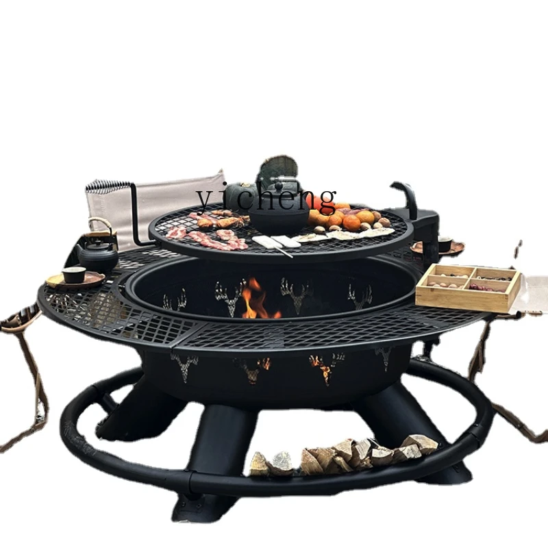 Xl-Artisan-Barbecue-Grill-Household-Stove-Cooking-Tea-Firewood-Heating ...