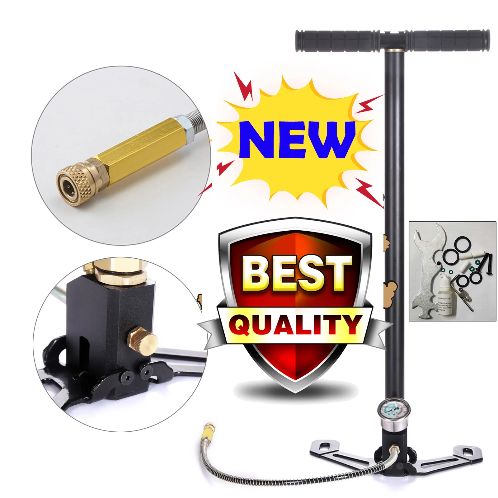 3-Stage-Stirrup-Pump-Hand-Pump-4500PSI-High-Pressure-AirGun-Rifle ...