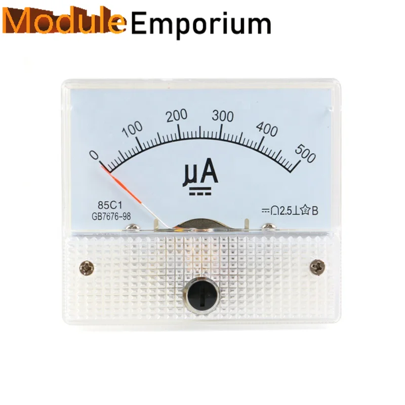 DC Analog Pointer Current Meter Panel 50uA 100uA 200uA 300uA 500uA AMP ...