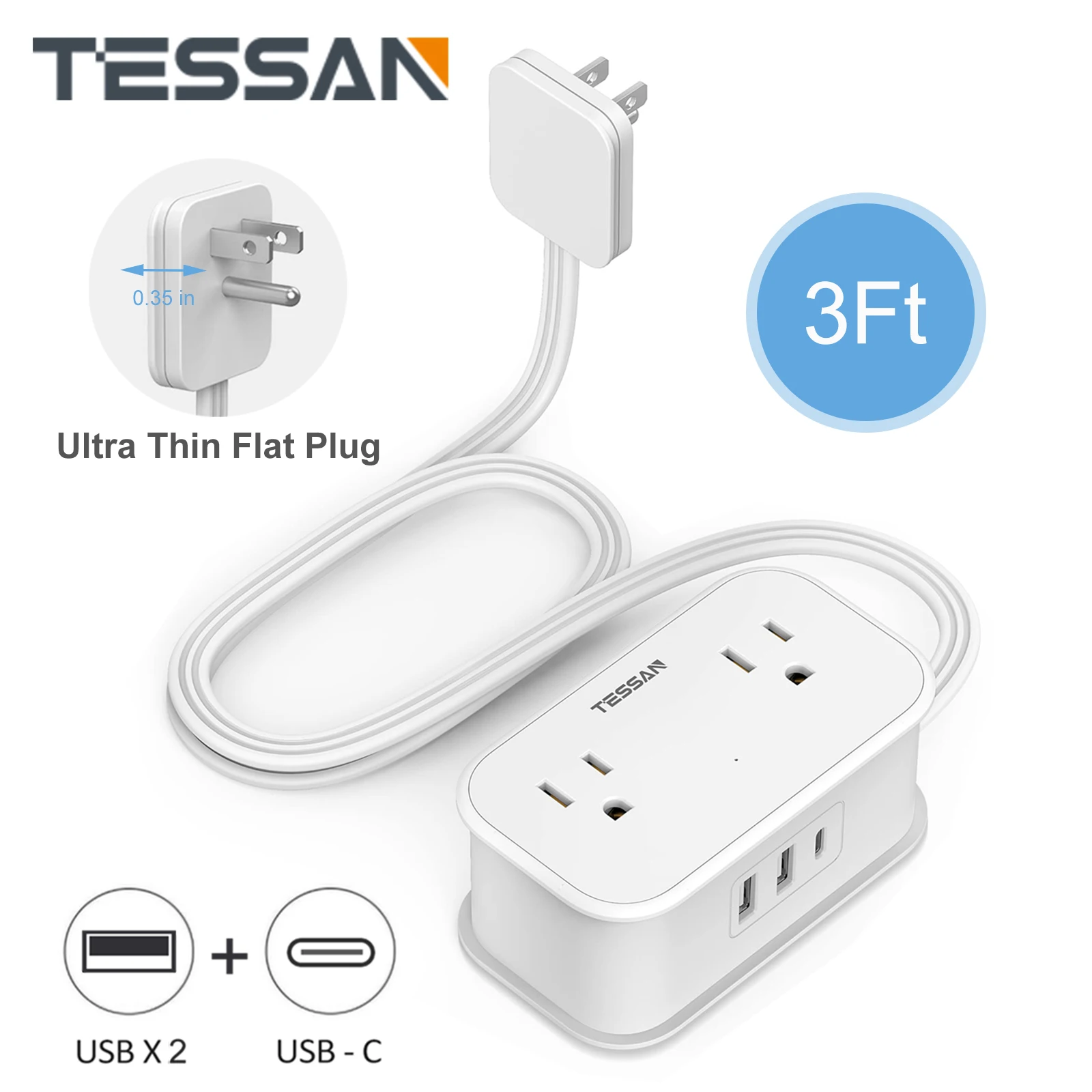 TESSAN-3-FT-Wrapped-Flat-Plug-Extension-Cord-with-4-AC-Outlets-3-USB-1 ...