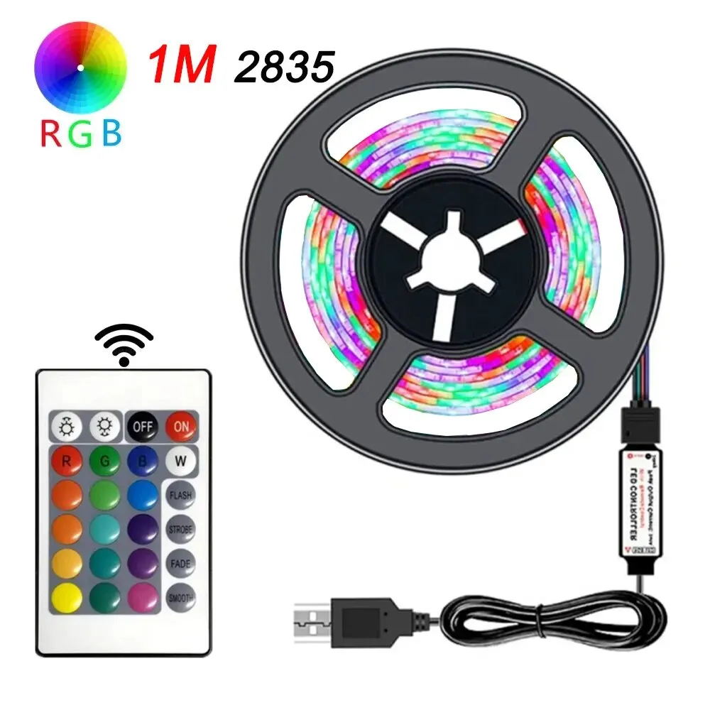 1M-LED-Light-Strips-Kit-Infrared-Remote-Control-Decoration-Light-2835 ...