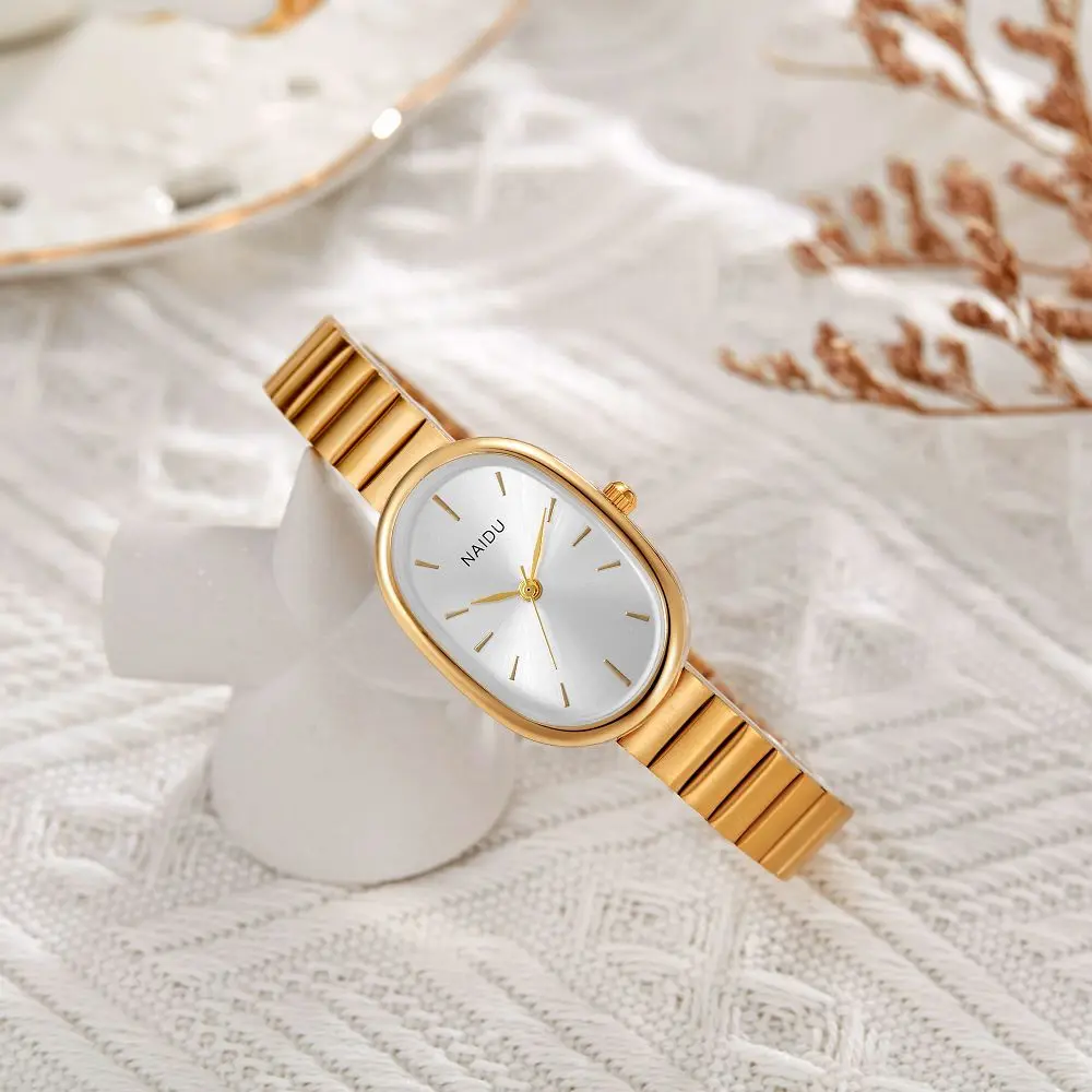 Oval-Shaped-Quartz-Watch-para-Mulheres-Moda-de-Luxo-Mini-Case-Pequeno ...