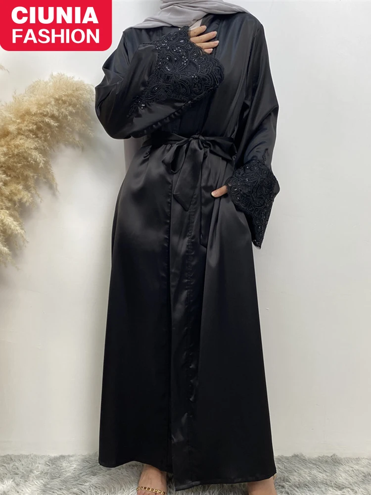 Satin-Abayas-For-Women-Dubai-Long-Veiled-Dresses-Muslim-Women-Clothing ...