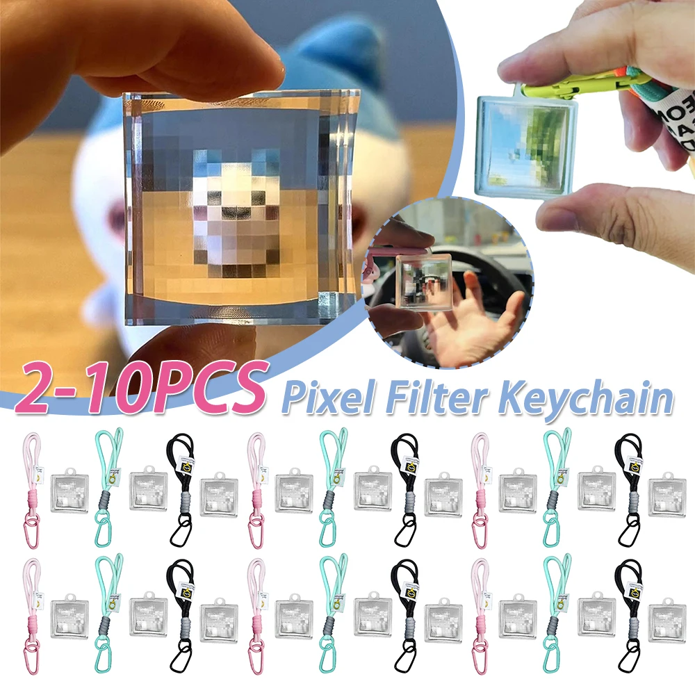 2-10PCS Mosaic Filter Transparent Mosaic Lens Clear Frame Keyring Bag ...