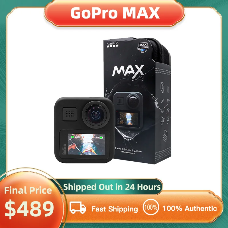 New GoPro MAX 360 Action Camera with Touch Screen Spherical 5.6K30 HD ...