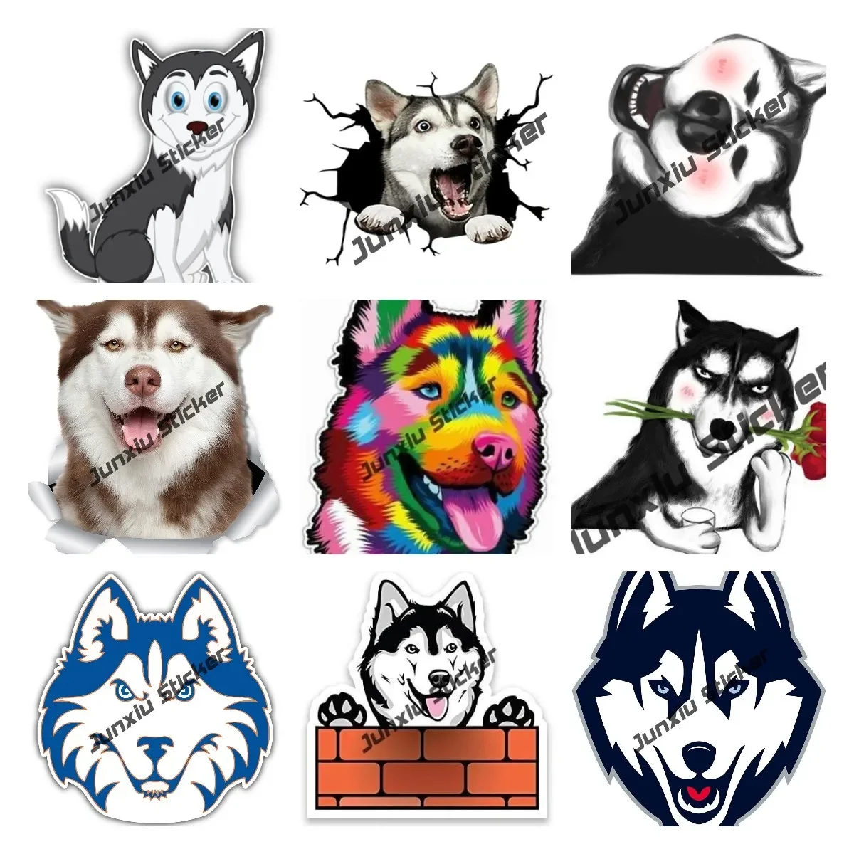 Cute-Pet-Dog-Siberian-Husky-Decal-Husky-Dog-Bumper-Sticker-Husky-Crack ...