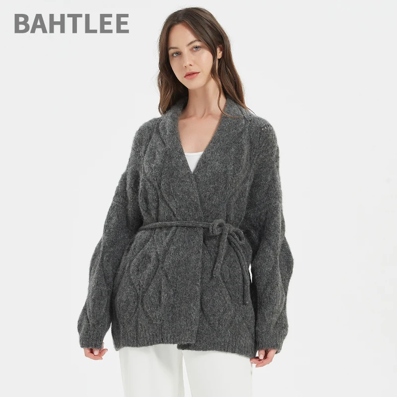 BAHTLEE-Women-s-Alpaca-Wool-Sweater-Long-Sleeves-Cardigan-V-Neck-Thick ...