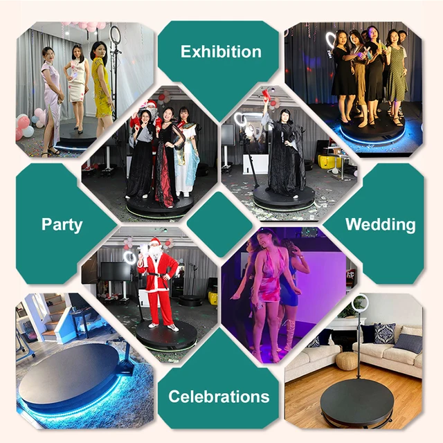 80 100 115Cm Party Slow Rotating Spinning Camera 360 Degree Photobooth Automatic Video 360 Photo ...
