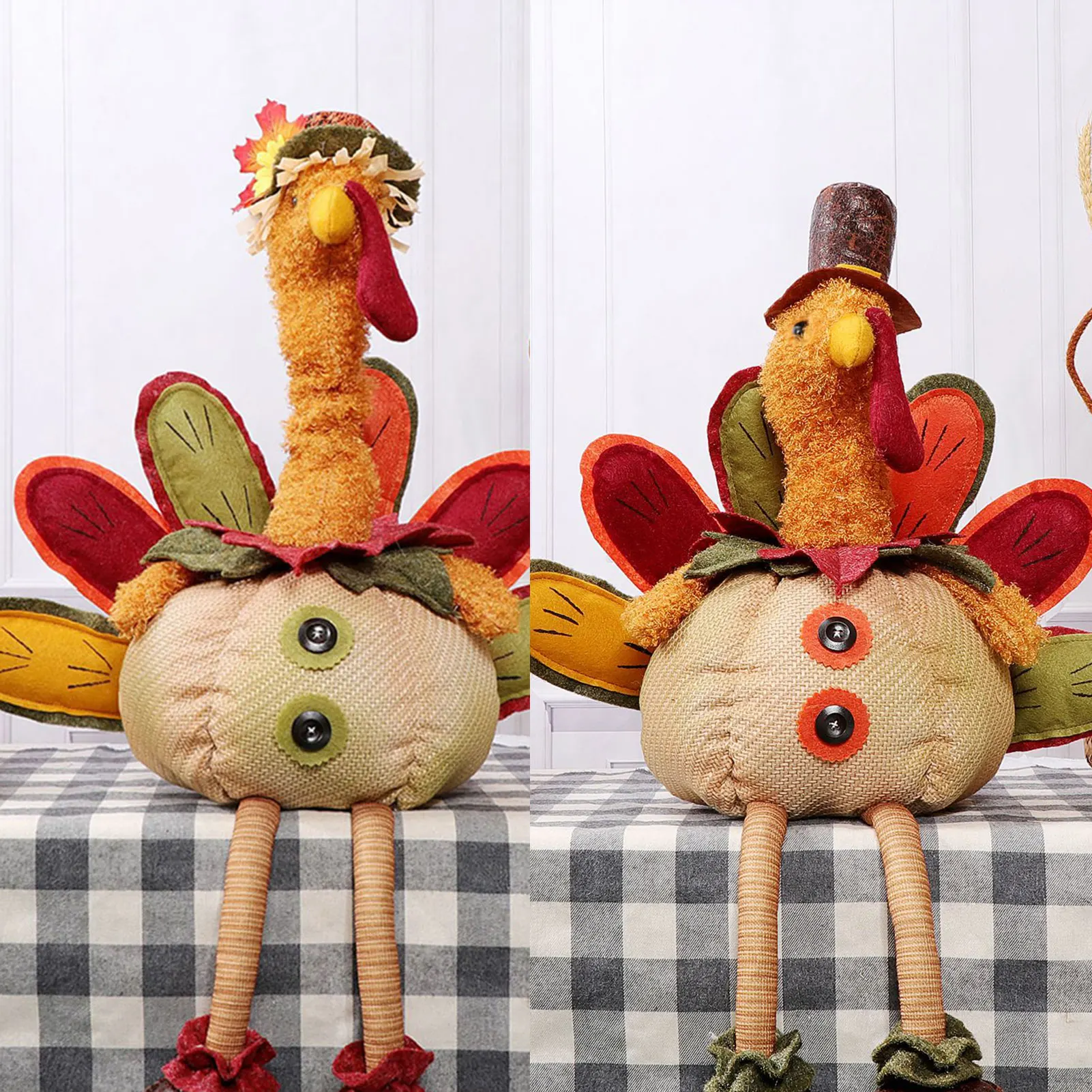 Stylish-Cute-Cartoon-Turkeys-Doll-Decor-Colorful-Knitted-Plush ...