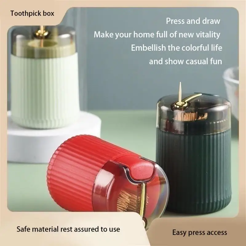 Simple-Toothpick-Box-Toothpick-Dispenser-Ceative-Push-Automatic-Eject ...