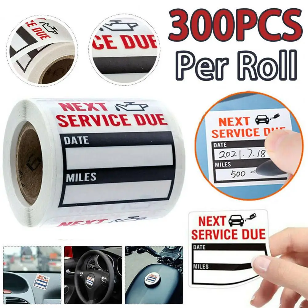 150-300-Pcs-Oil-Change-Stickers-Date-Labels-Tag-Oil-Service-Reminder ...