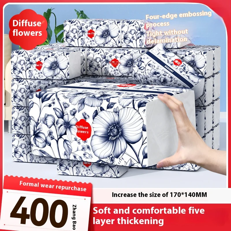 8 Packs of Household Drawer Paper Enlarged and Thickened 400 Napkins ...