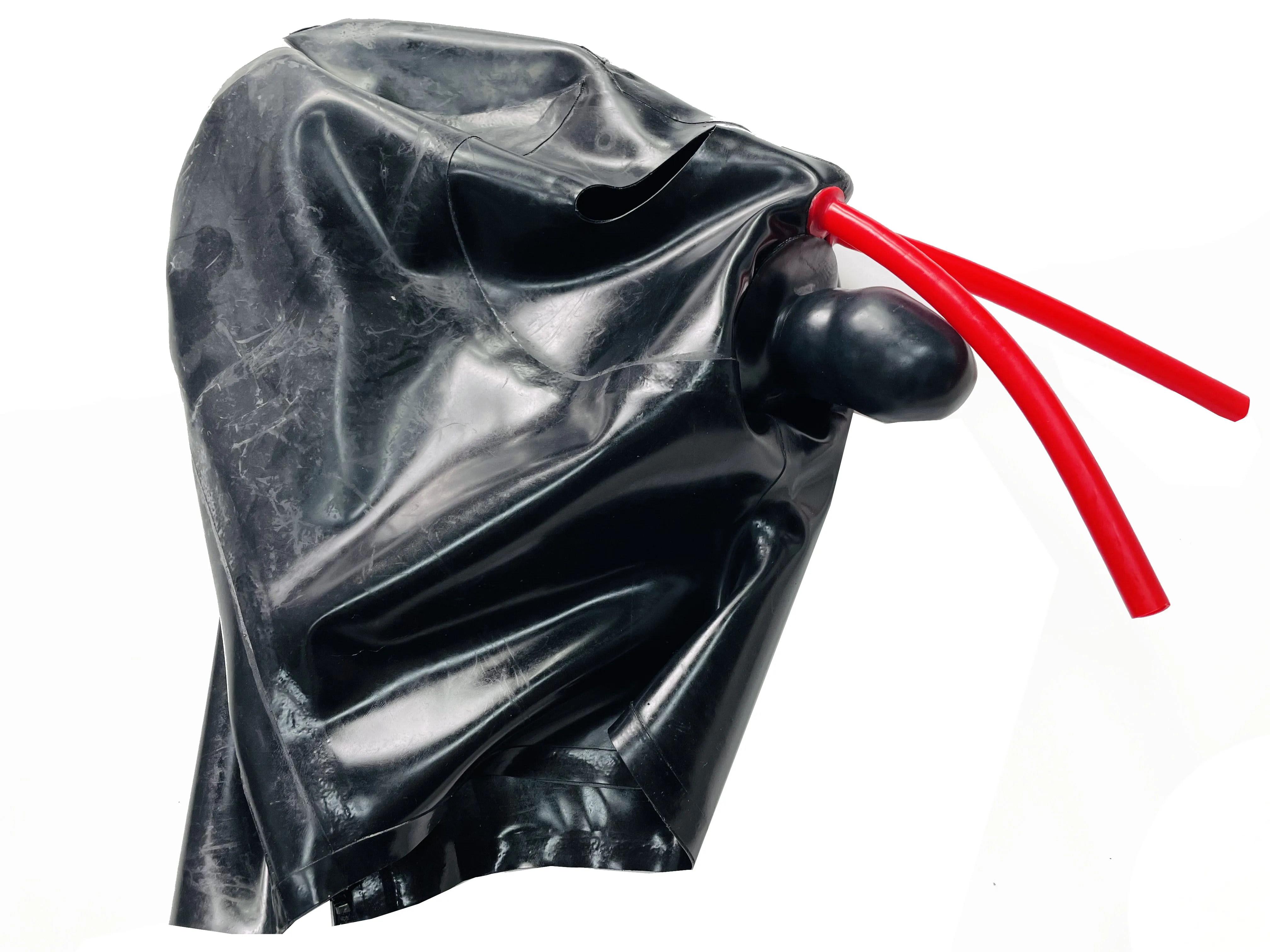 Latex mask full cover hood with inner solid mouth sheath 5cm and 15cm ...