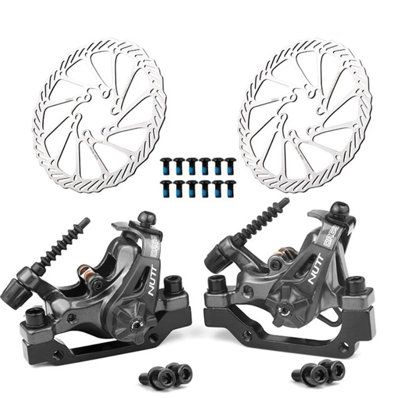 NUTT MTB Mechanical Disc Brake Bilateral 160Mm G3 Brake Pads Rotor BMX ...