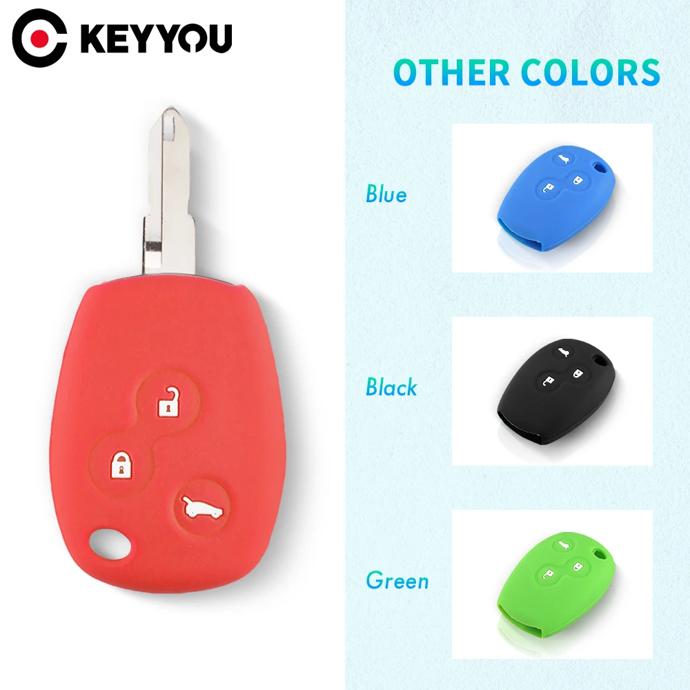 Keyyou Silicone 3 Buttons Car Key Case For Renault Clio Scenic Megane Duster Sandero Captur ...