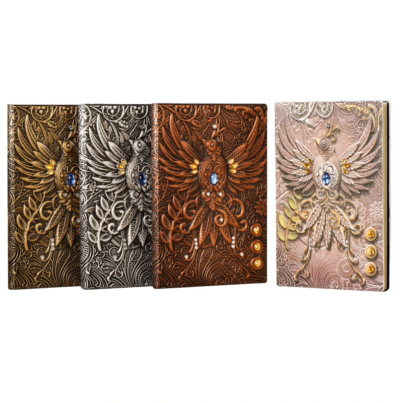 3D Effect Immortal Bird Notebook A5 Pu Leather Notepads Diary Agenda ...