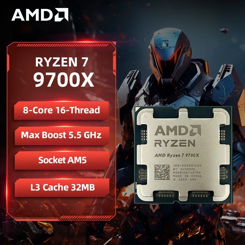 AMD Ryzen 7 9700X AMD R7 9700X CPU 8코어 16스레드 5.5GHz 언락 데스크탑 프로세서 소켓 AM5 ...