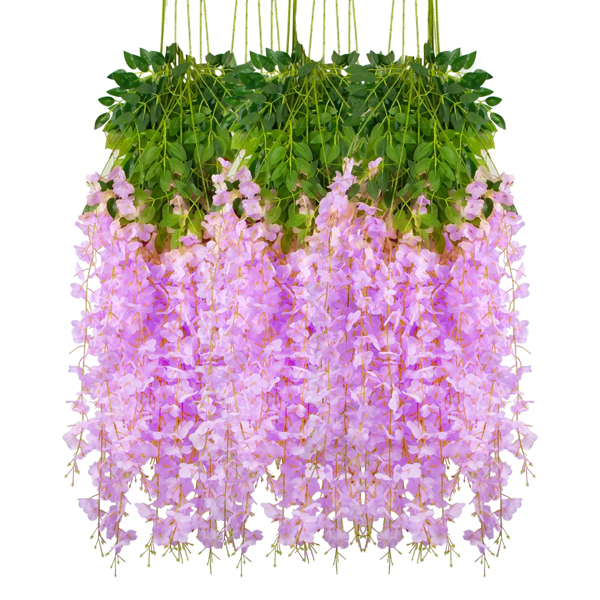 12pcs Artificial Wisteria Flowers Hanging Garland Wedding Home Garden ...