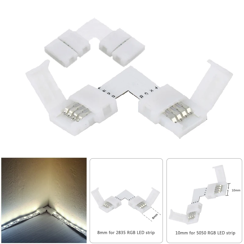 L-Shape-LED-Light-Strip-Connectors-90-Degree-Corner-Connector-Unwired ...