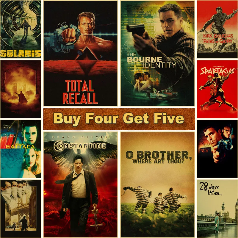Various-Classic-Movie-Retro-Posters-Vintage-Kraft-Paper-Poster-and ...