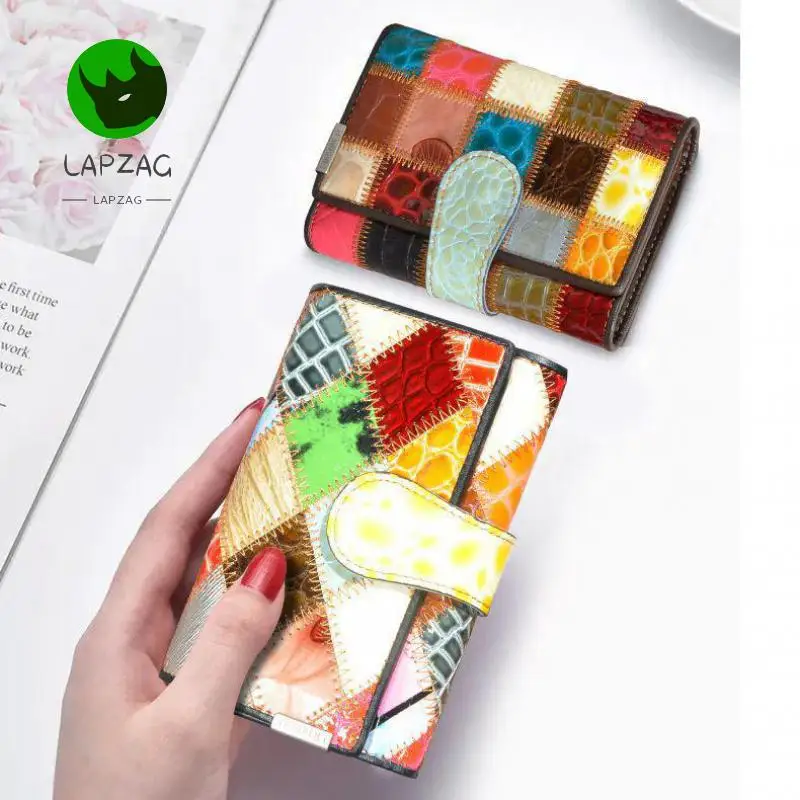 Lapzag-Patchwork-Wallet-For-Women-Fashion-Women-s-Top-Layer-Cowhide ...