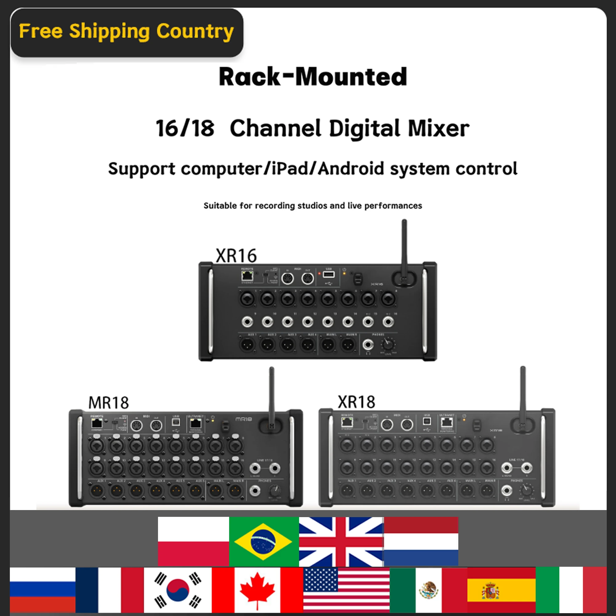 Air1: 1 Mr18 Professional Digital Audio Mixer Xr16/xr18 16/18 Channel Digital Mixing Multi ...