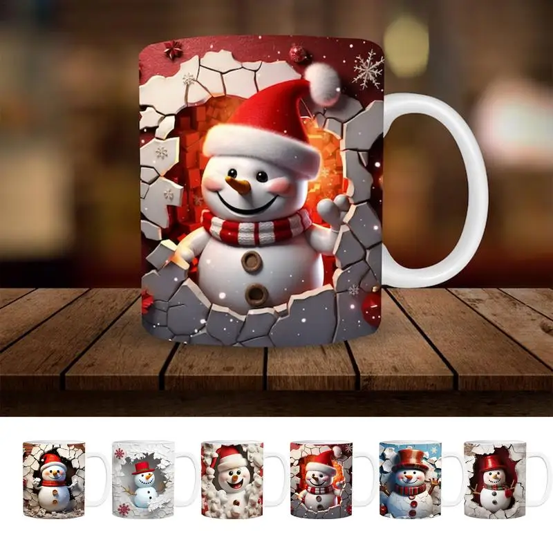 350ml-Christmas-Snowman-Mug-3D-Christmas-Pattern-Winter-Coffee-Cup ...