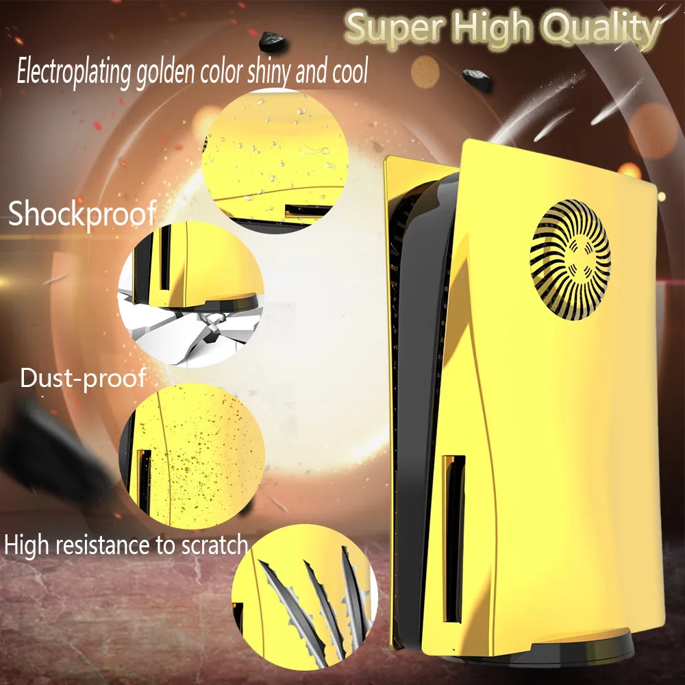 For PS5 Playstation 5 Disc Edition Chrome plating Face Plates w ...