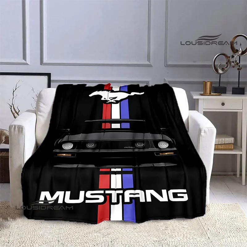 Mustang-couverture-en-flanelle-avec-logo-de-voiture-imprim-couvertures ...