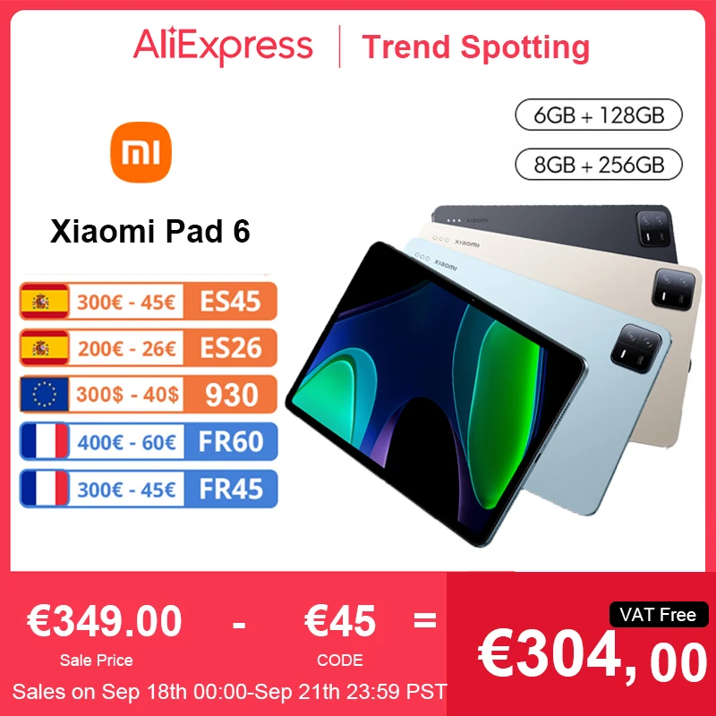 Xiaomi Pad 6 Global Version 6GB 128GB Snapdragon 870 Tablet PC 11 inch 144Hz WQHD Screen 8840mAh ...