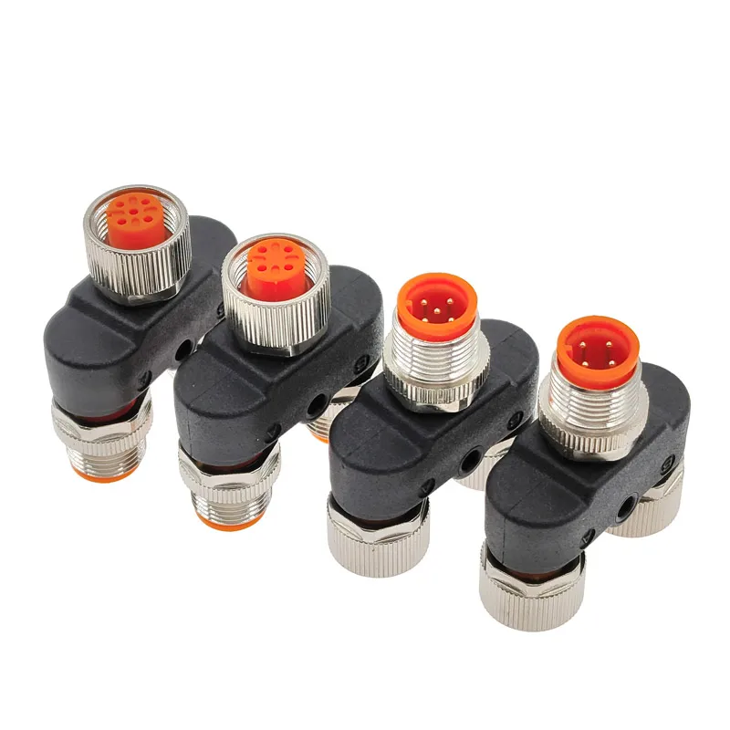 M12-Sensor-Connector-Waterproof-3-Way-Pipe-Conversion-Plug-Male-Female ...