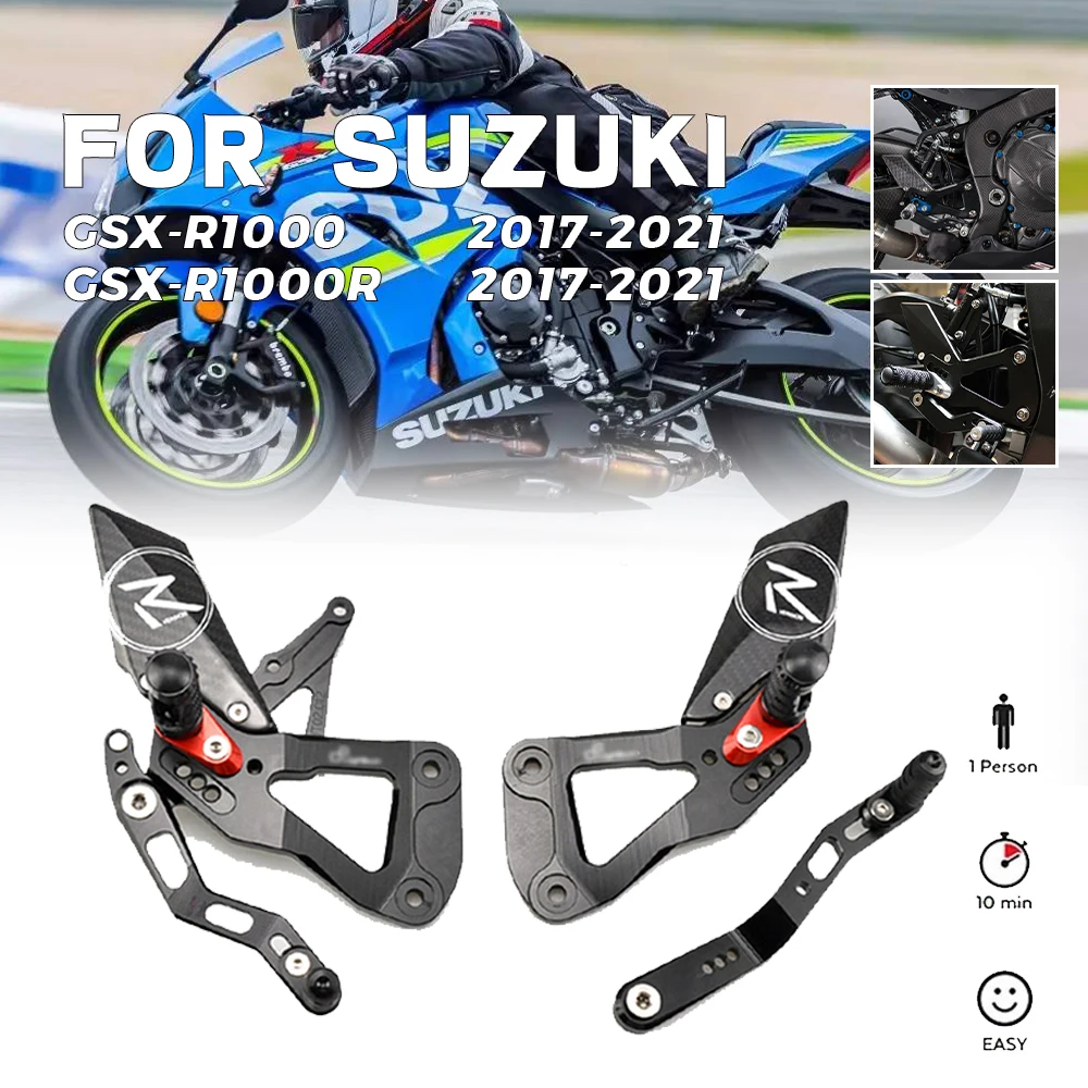 MTKRACING-For-SUZUKI-GSX-R1000-17-22-GSXR-GSX-R-1000-Rear-Sets-Heighten ...