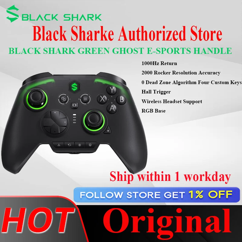 Black-Shark-Gamepad-Controller-Ghost-Dual-Black-Wizard-E-sport-Handle ...