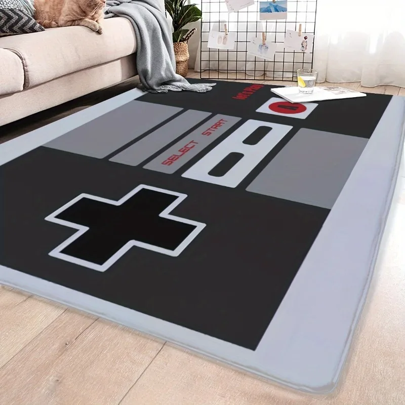 Game Area Rugs 3D Printed Player Home Non-Slip Crystal Floor Mat Retro ...
