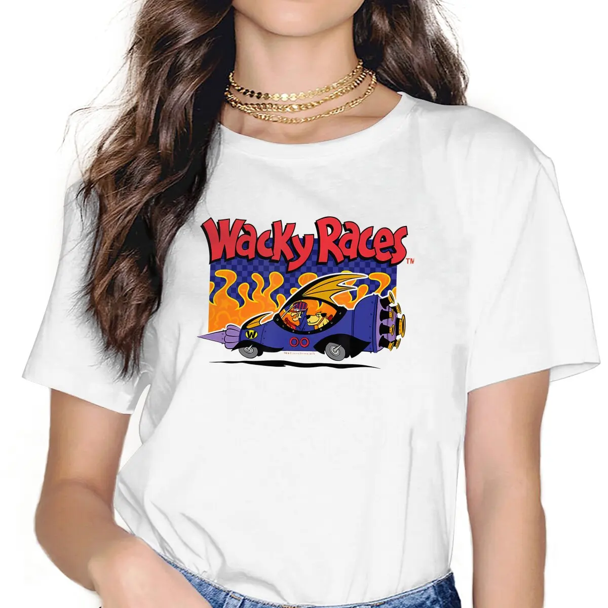 Muttley-Wacky-Races-Women-T-Shirt-Vintage-Movie-Female-Tops-Polyester ...