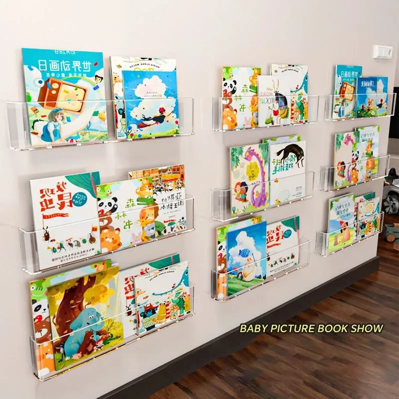 Acrylic-Children-s-Bookshelf-Picture-Book-Shelf-Display-Stand-Wall ...