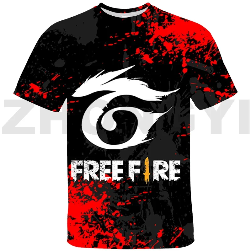 Free-Fire-Garena-T-Shirt-para-Crian-as-Top-Casual-Jogo-3D-Harajuku ...