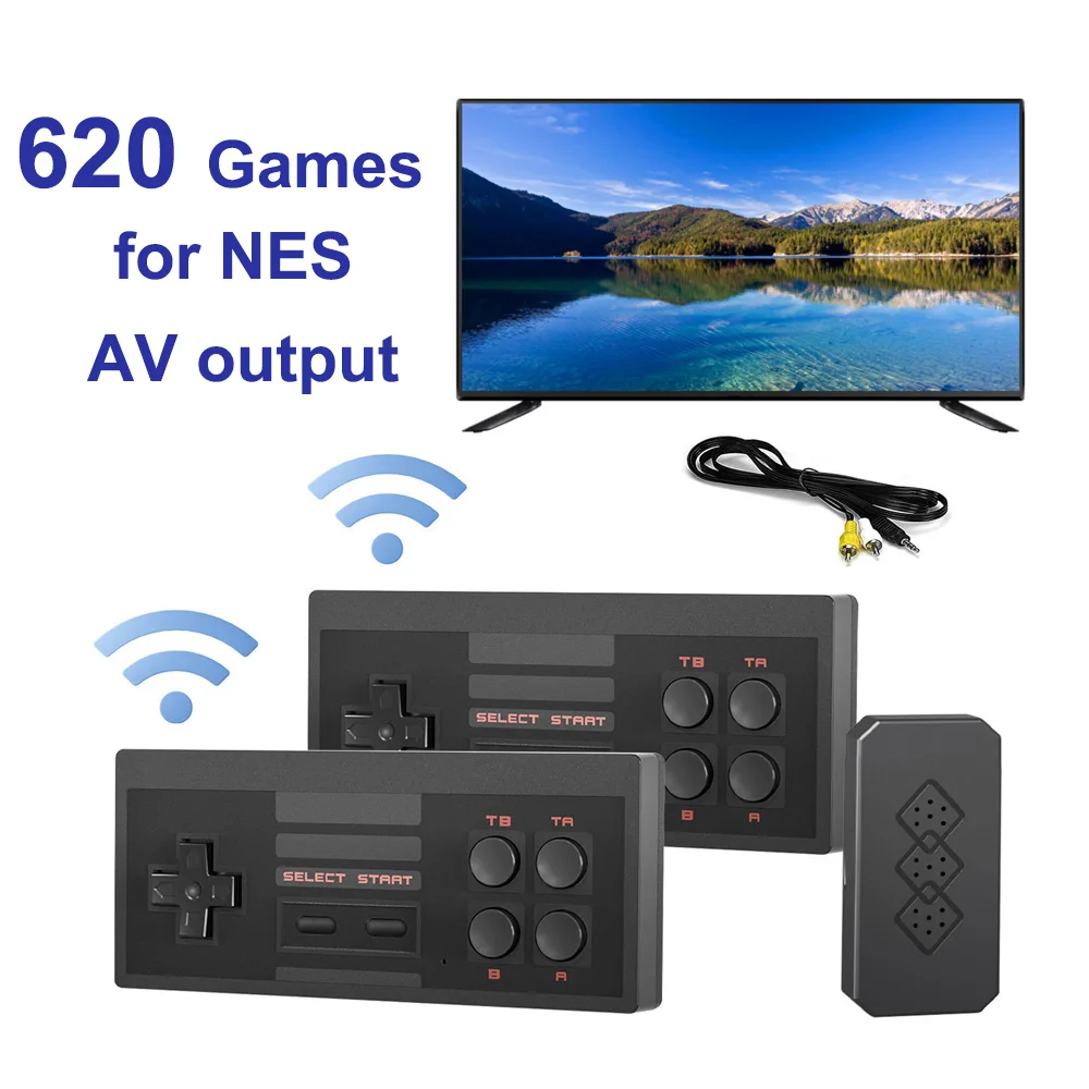 8-Bit-Mini-Game-Console-620-Games-AV-Output-Wireless-Game-Controller ...