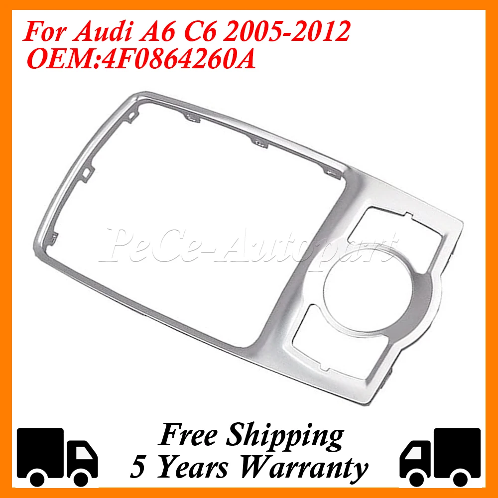For-Audi-A6-C6-2005-2012-Front-Console-Frame-Decoration-Bezel-MMI-Shift ...