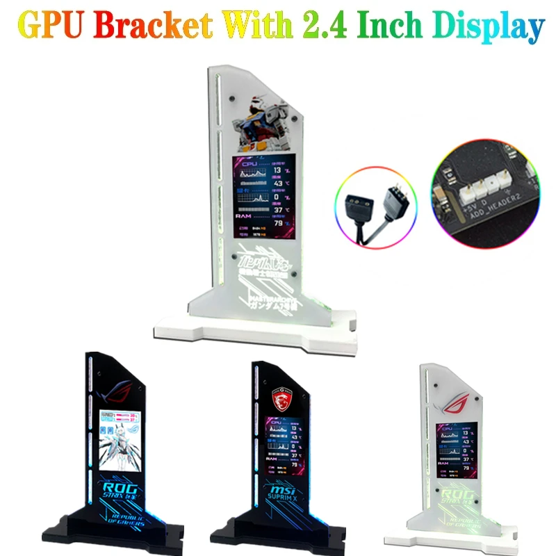 Bracket Gpu Vertical Argb | Vertical Gpu Bracket Rgb | Gpu Holder ...