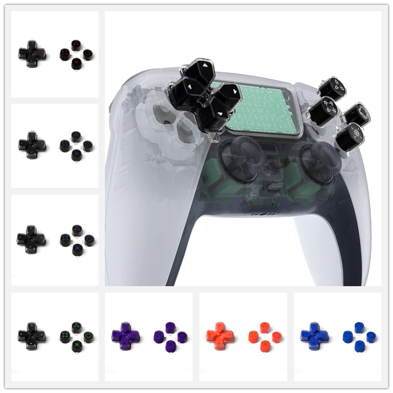 Extremerate Custom Dpad Action Buttons Three-tone Black & Clear With ...