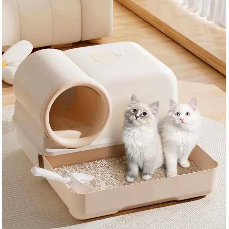 Corridor Style Sandbox with Drawers Sealed Cat Sandbox Odorproof Kitten ...