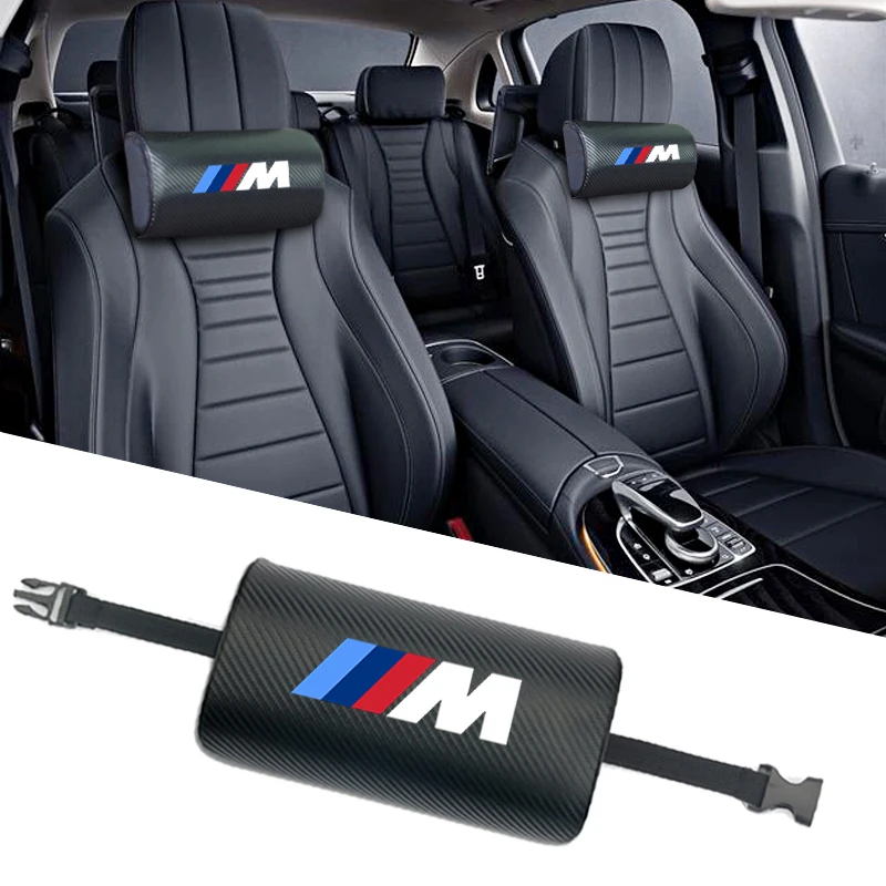 1PCS-Car-Neck-Pillow-PU-Leather-Seat-Head-rest-Pillows-Cushion-For-BMW ...