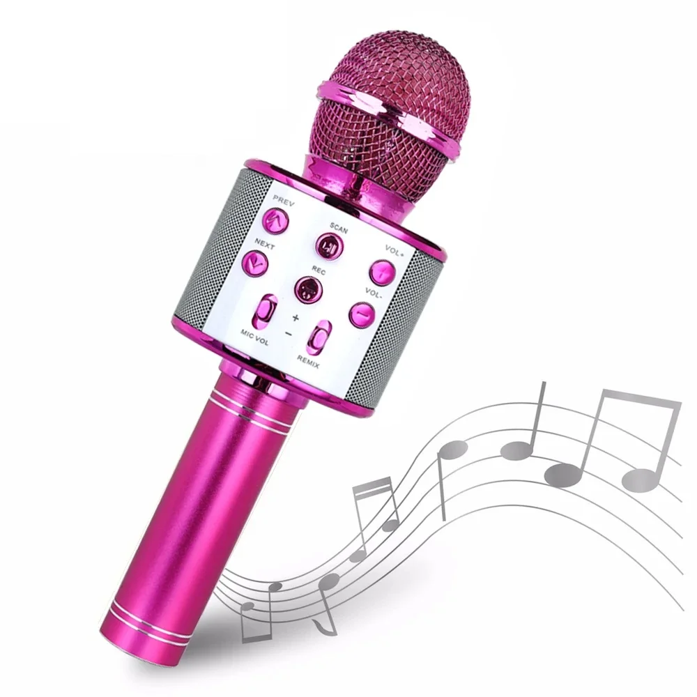 Wireless-Karaoke-Microphone-Bluetooth-Handheld-Portable-Speaker-Home ...