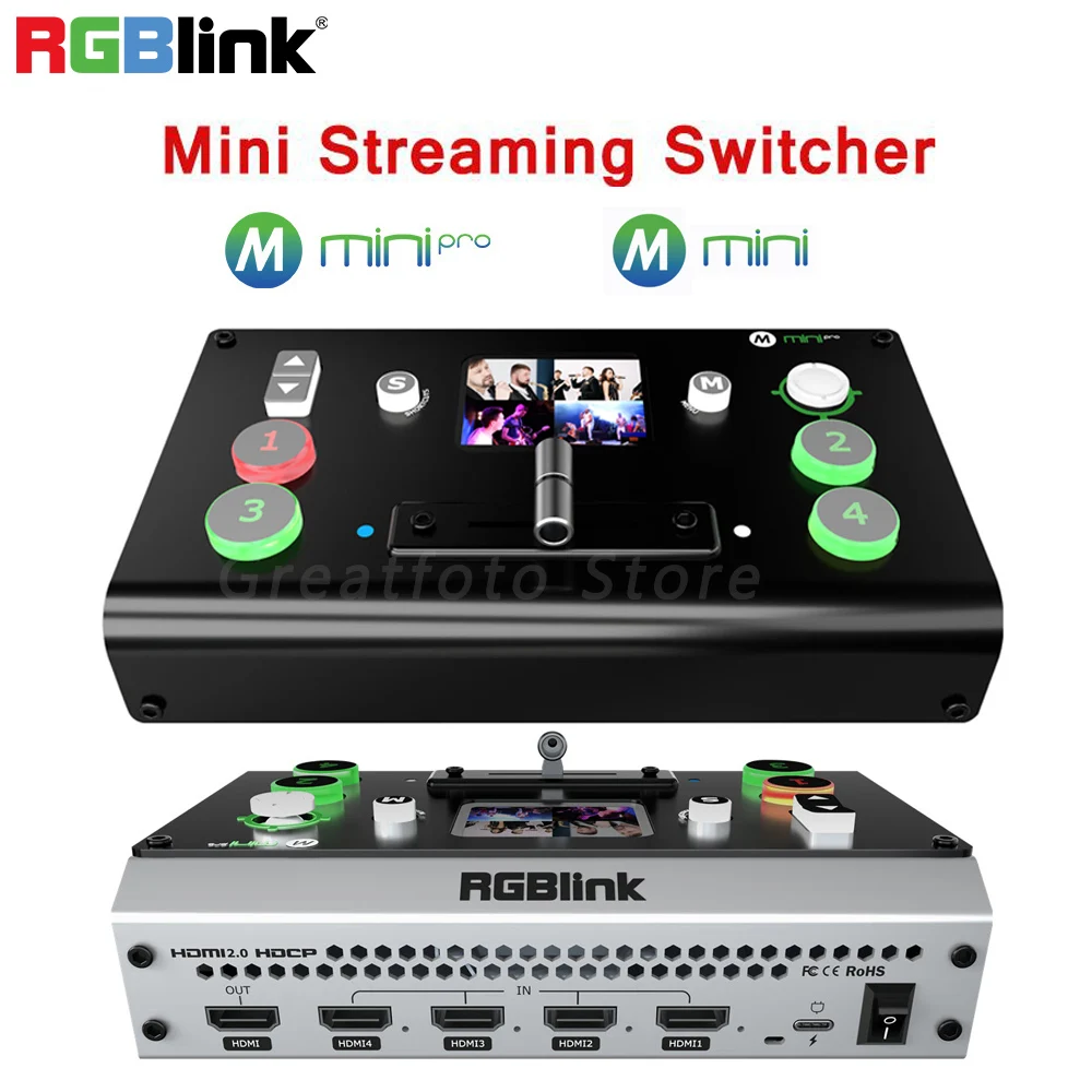 Rgblink Mini/mini Pro Streaming Switcher 4 Channel Hdmi Input Output ...